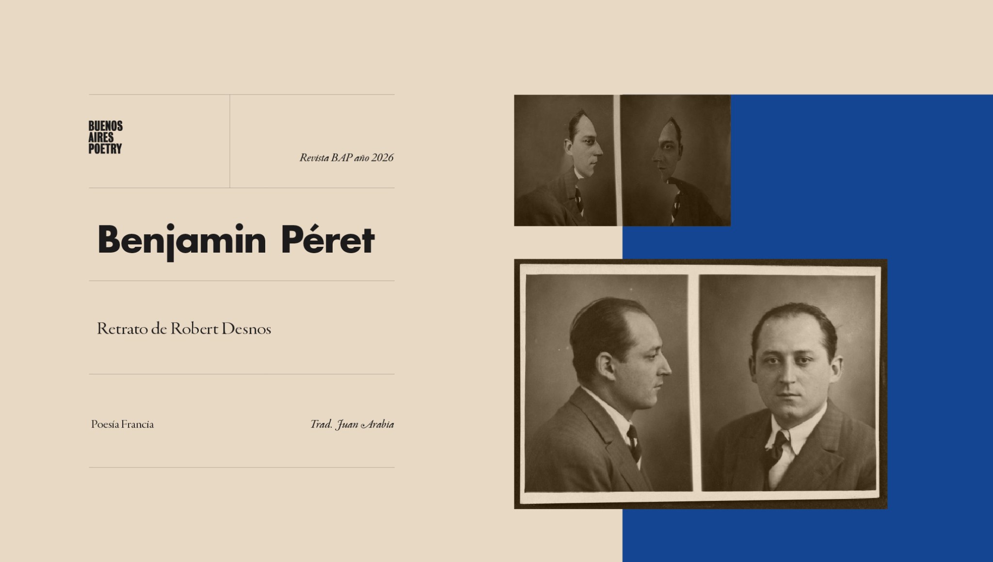 Retrato de Robert Desnos | Benjamin Péret – Buenos Aires Poetry