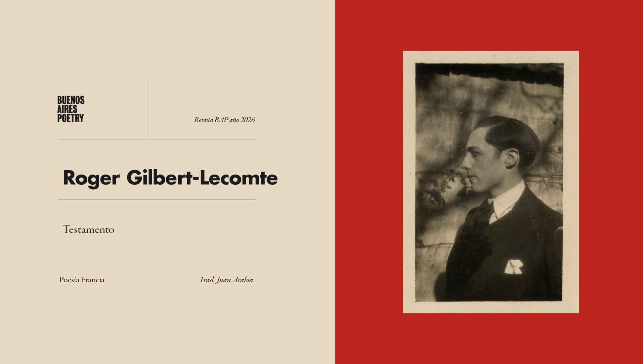 Testamento | Roger Gilbert-Lecomte – Buenos Aires Poetry