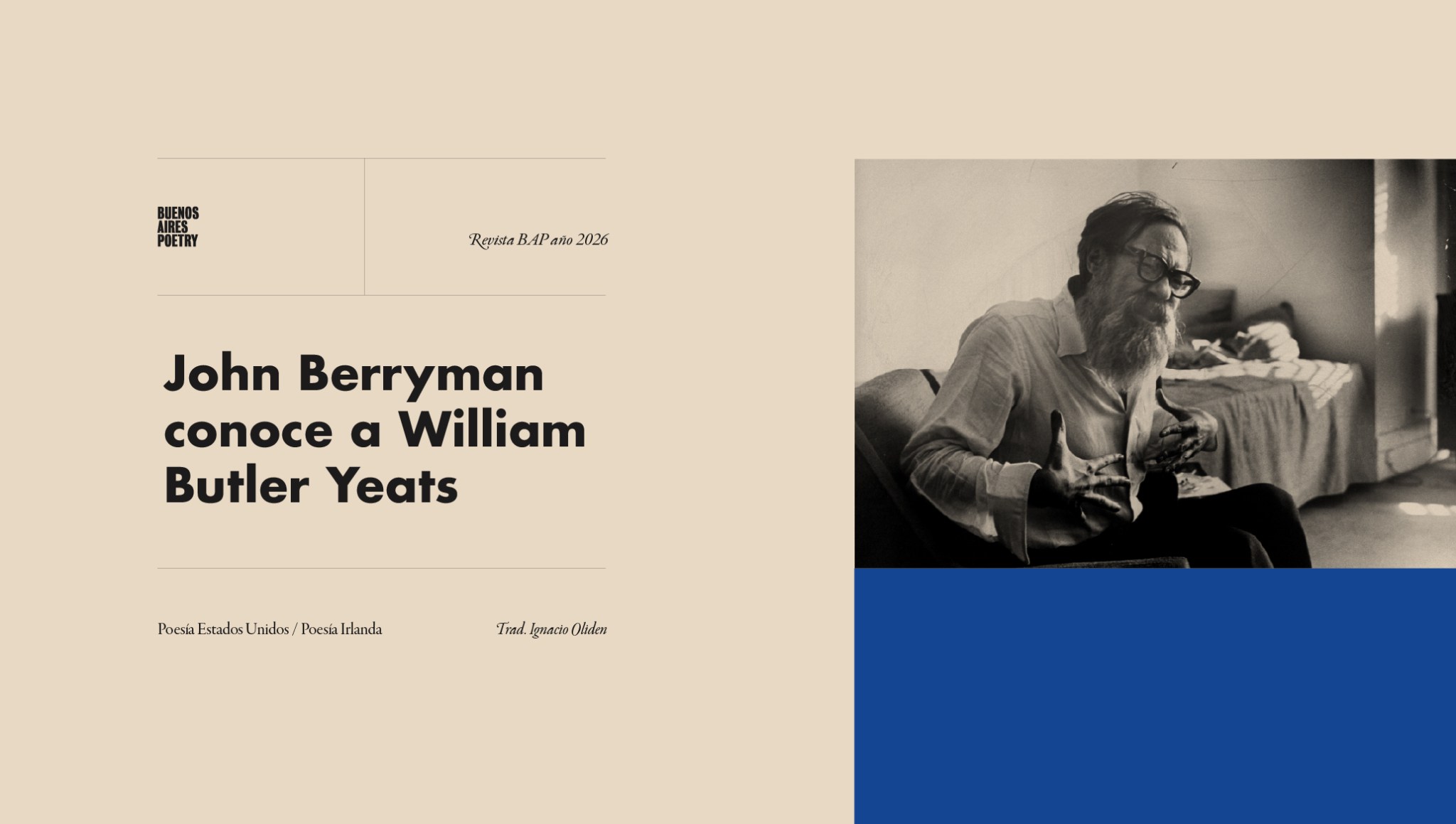 John Berryman conoce a William Butler Yeats – Buenos Aires Poetry